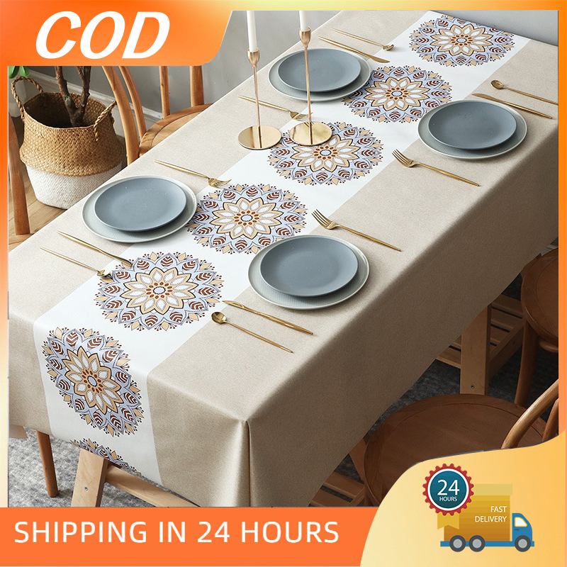 Mantel PVC Table Cloth Waterproof Heat Resistance Table Cover Cloths ...