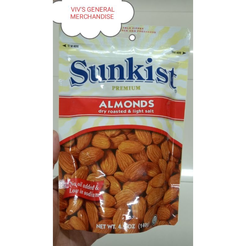 Sunkist Premium Almond Dry Roasted & Light Salt ( 140g ) | Shopee Malaysia