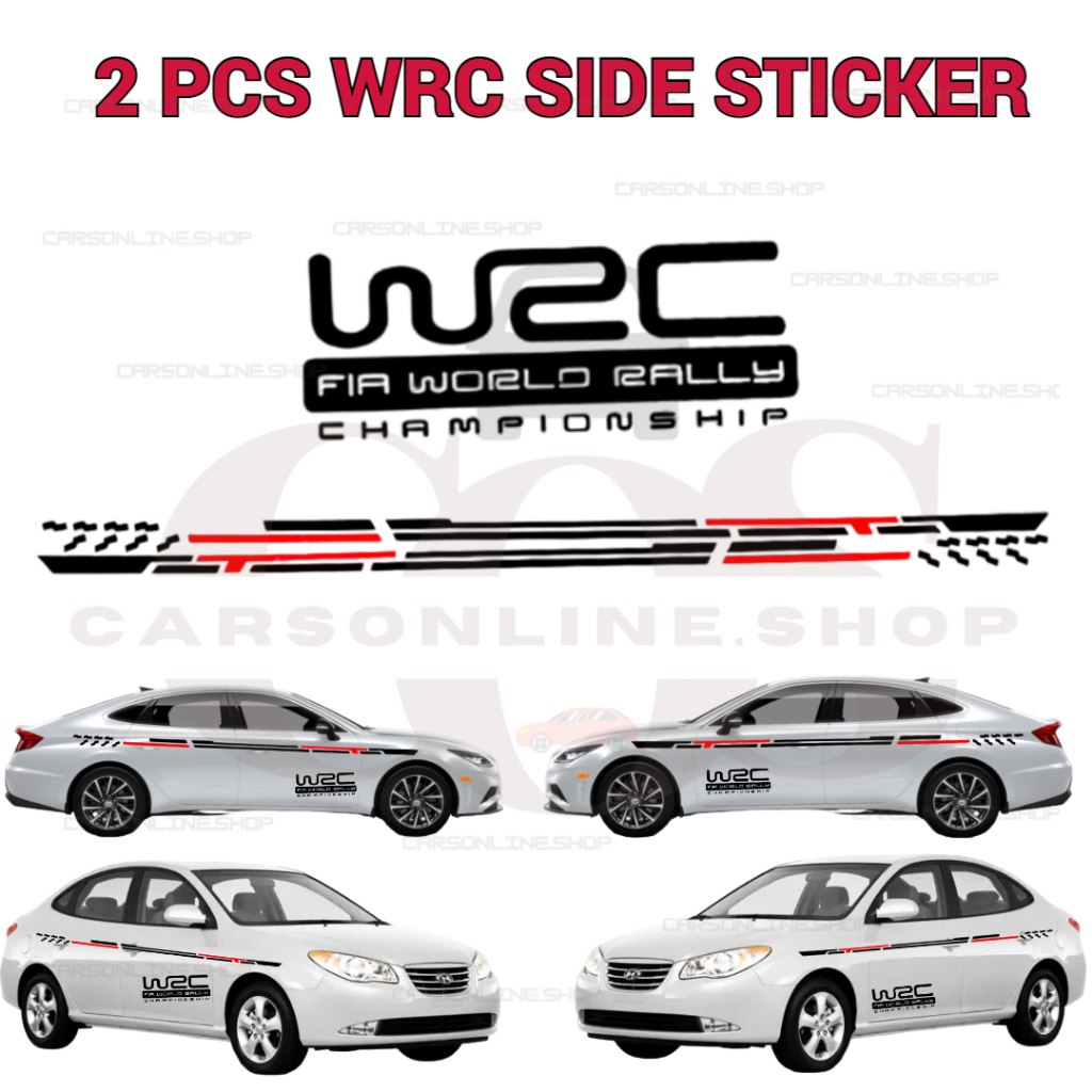 COS 2Pcs WRC Car Side Sticker Truck Decal Vinyl Flame Sticker (8569 ...