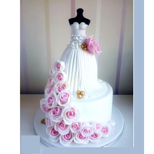 Bridal Gown Toy Topper Cake topper bride to be wedding dress with Veil ...