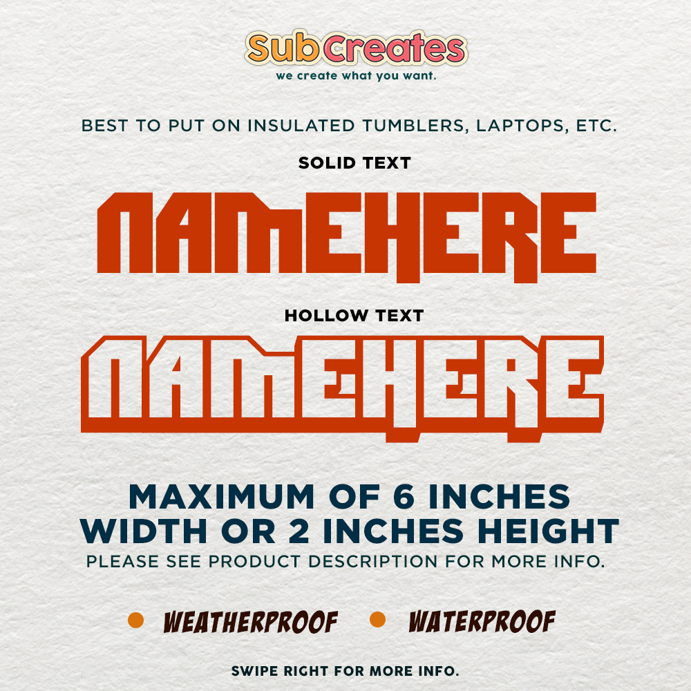 Haikyuu Customize Sticker Name Font - Waterproof Decals (by SubCreates ...