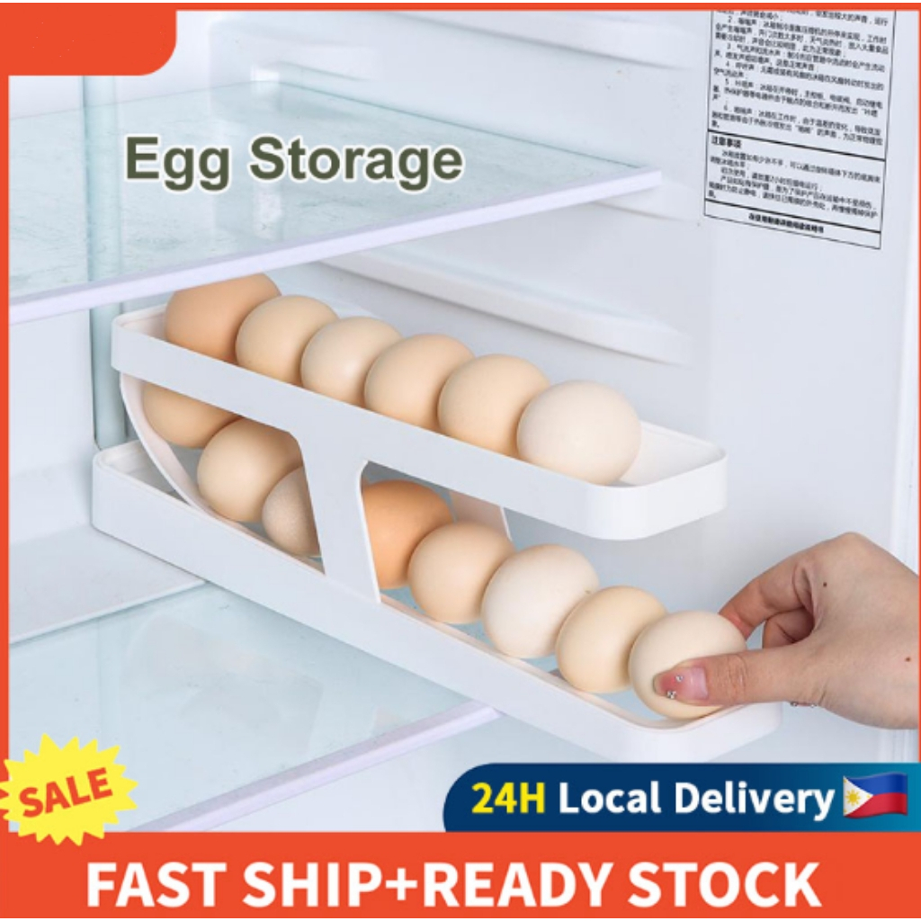 Automatic Scrolling Egg Rack Holder Refrigerator Egg Dispenser Eggs ...