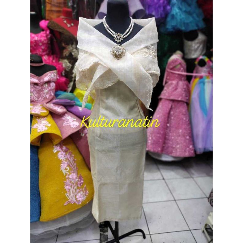 Filipiniana dress (spaghetti dress with alampay) | Shopee Malaysia