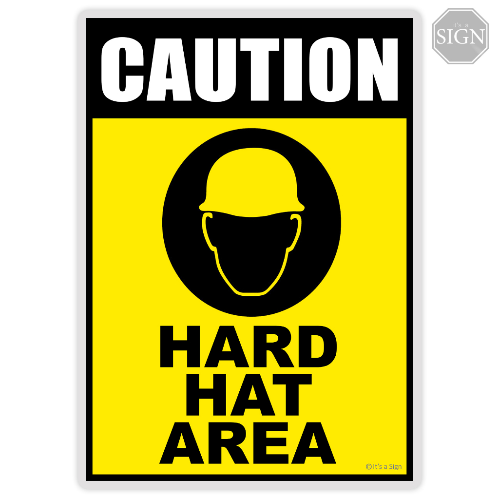 Hard Hat Area Construction Sign - Laminated Signage - A4 / A3 Size ...
