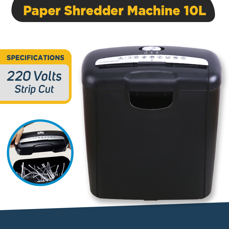 Paper Shredder Strip Cutter Machine Black 10L | Shopee Malaysia