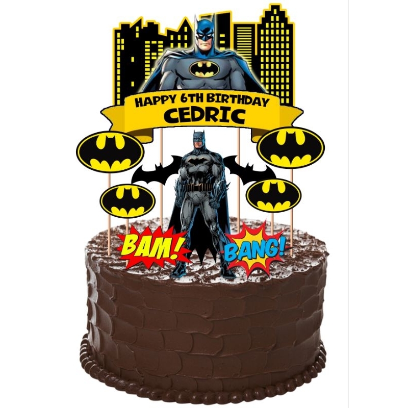 Batman theme customized cake topper | Shopee Malaysia