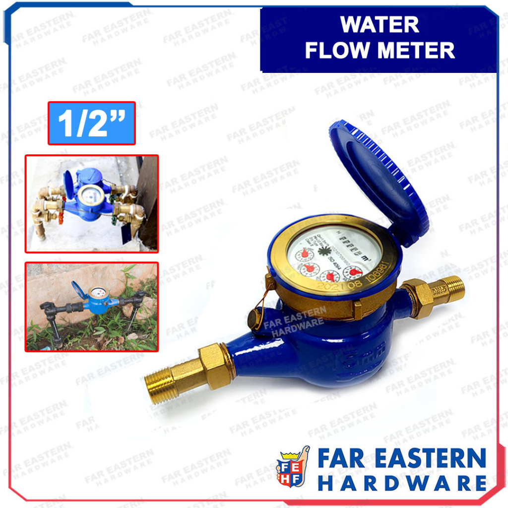 Water Flow Meter 1/2" PVC | Cast Iron | Shopee Malaysia
