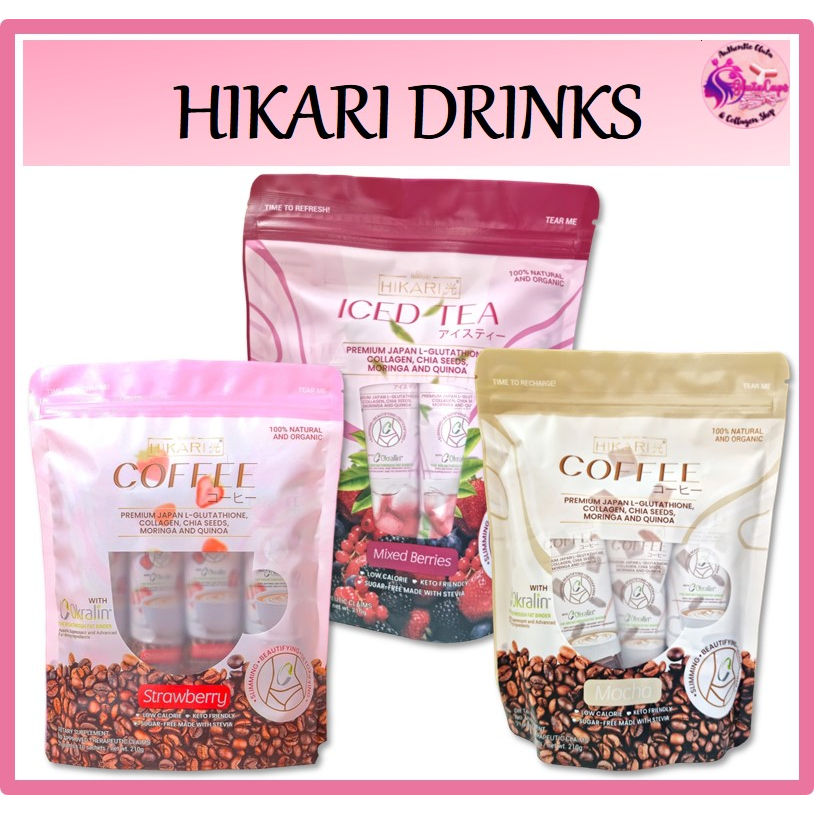 Hikari Mocha and Strawberry Coffee and Hikari Iced Tea 10 Sachets ...