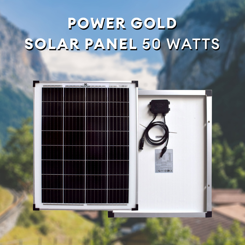 Solar Panel 50 Watts (POWER GOLD) - Mono Crystalline Solar Panel for ...