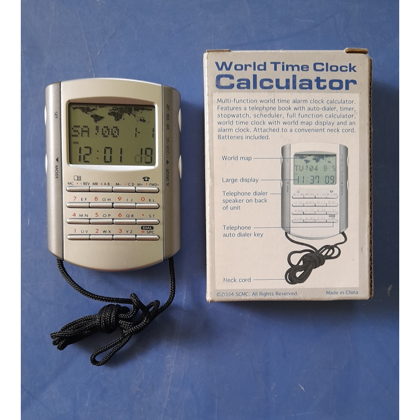 World Time Alarm Clock with Calculator Phone Book Timer stopwatch ...