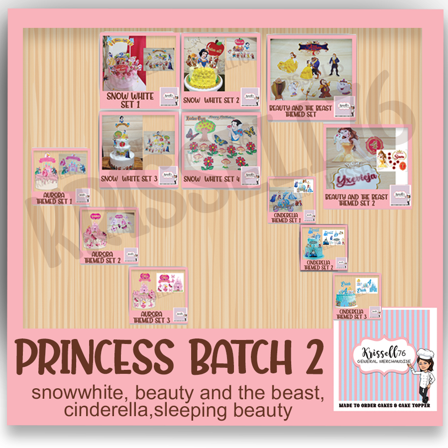 Princesses themed batch 2 cake topper | Shopee Malaysia