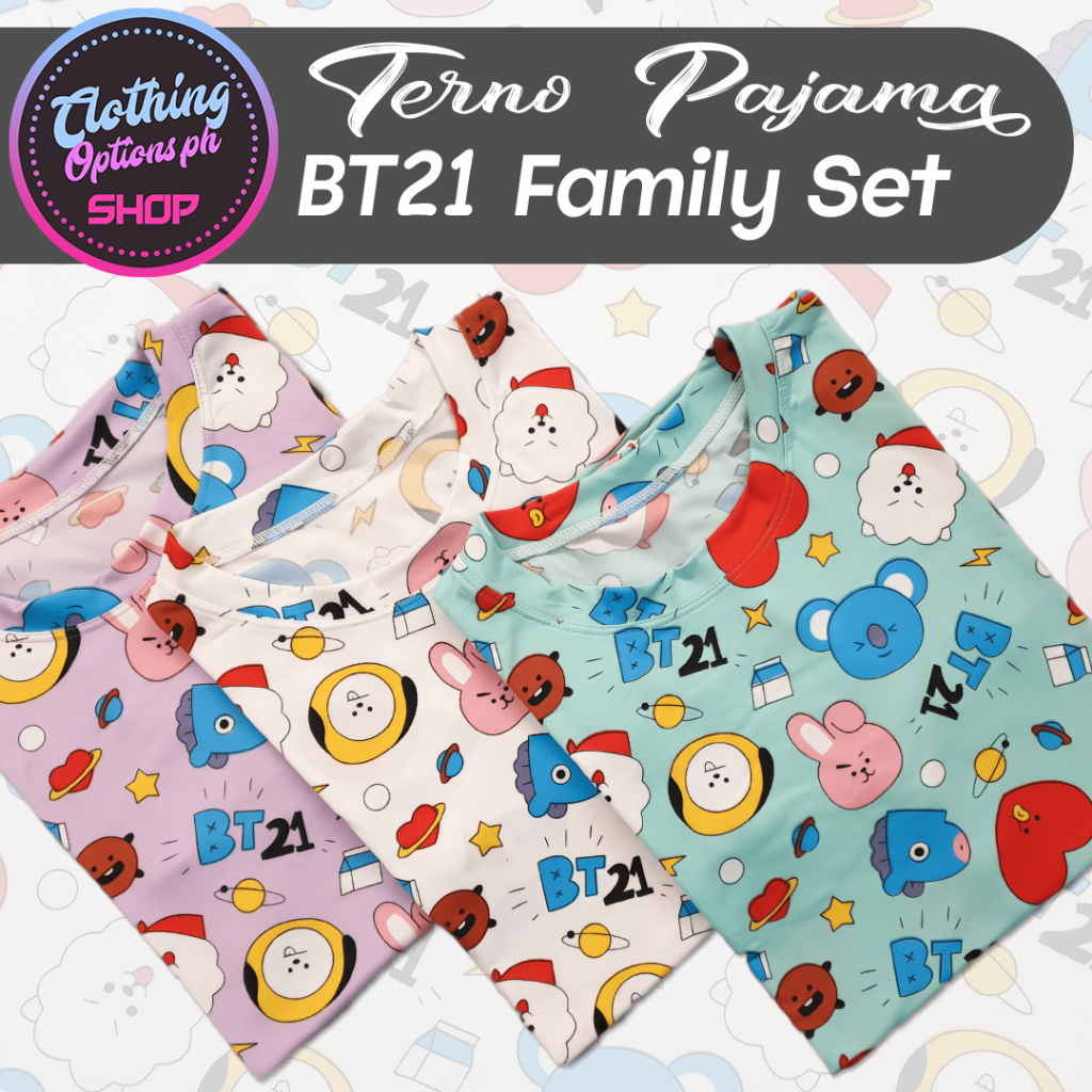 New Stocks!!!! | New BT21 Print!!! | Family Set Terno Pajamas! | Shopee ...