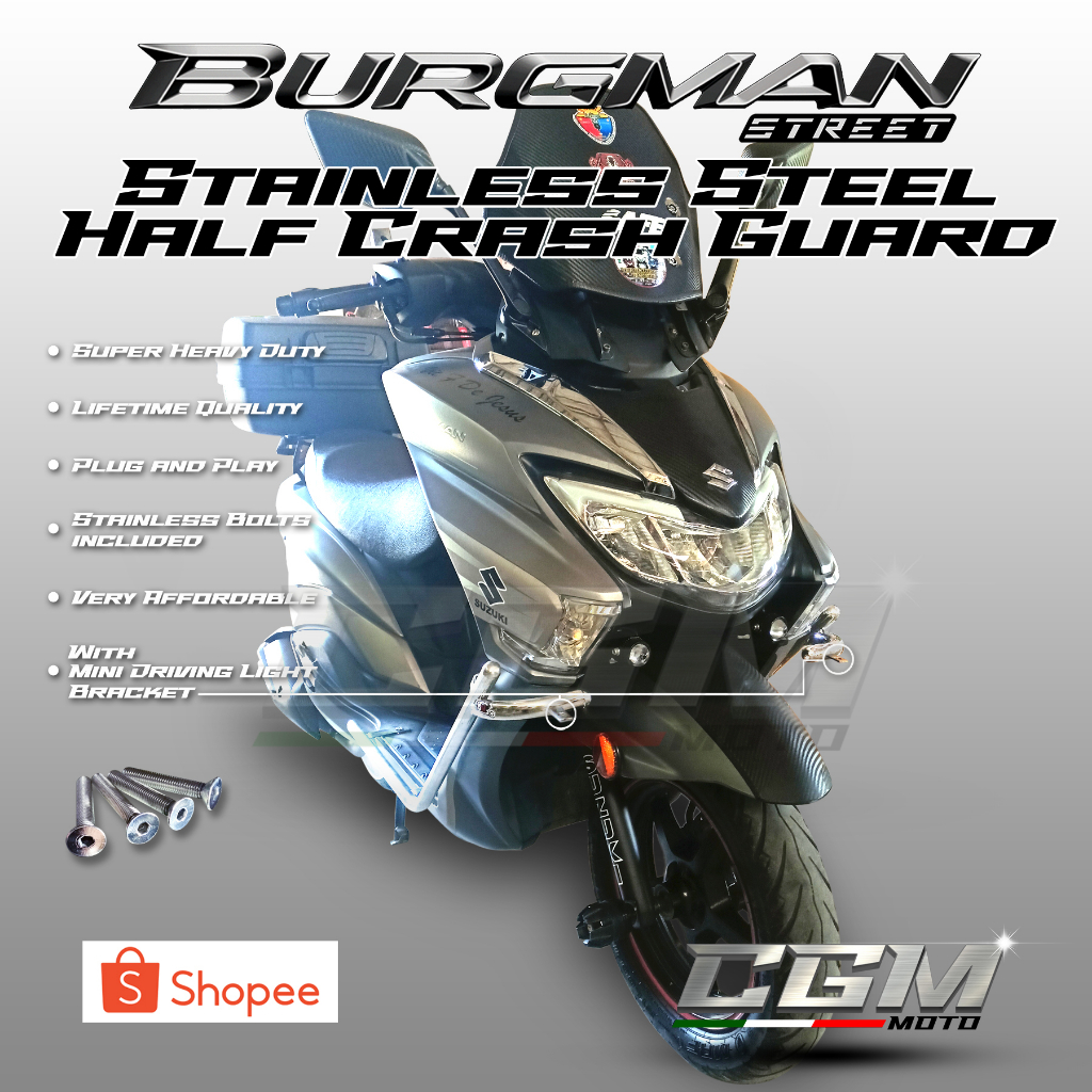 ️Full&Half Crash Guard for BURGMAN, MDL Set & Top Box Bracket for ...