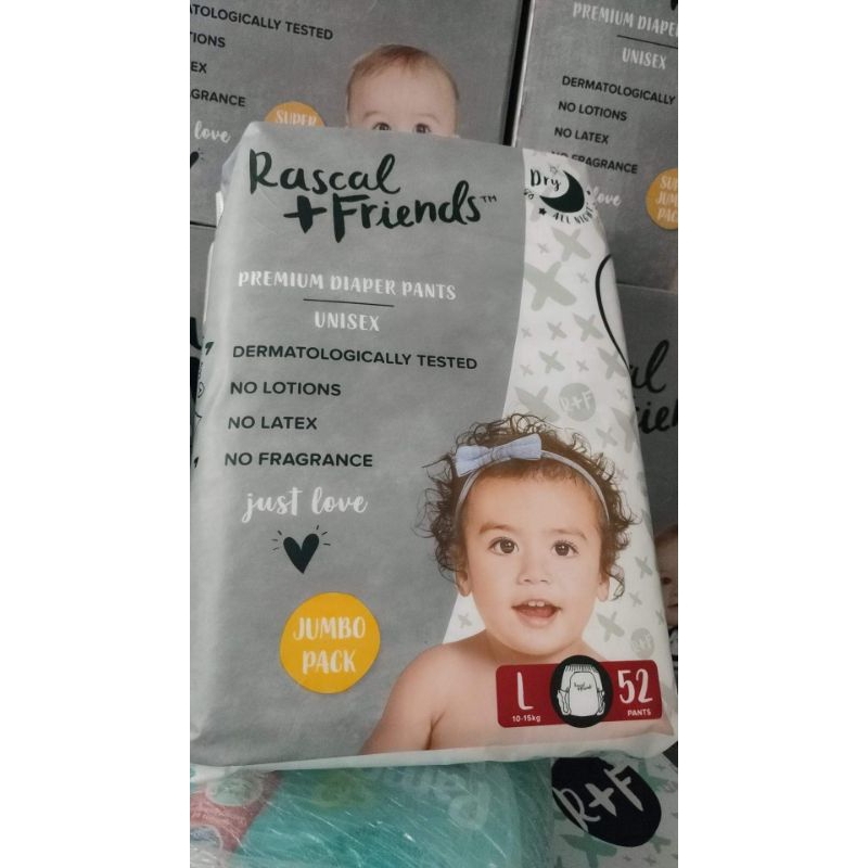 52pcs Rascal+ Friends Premium Diaper Pants Large | Shopee Malaysia