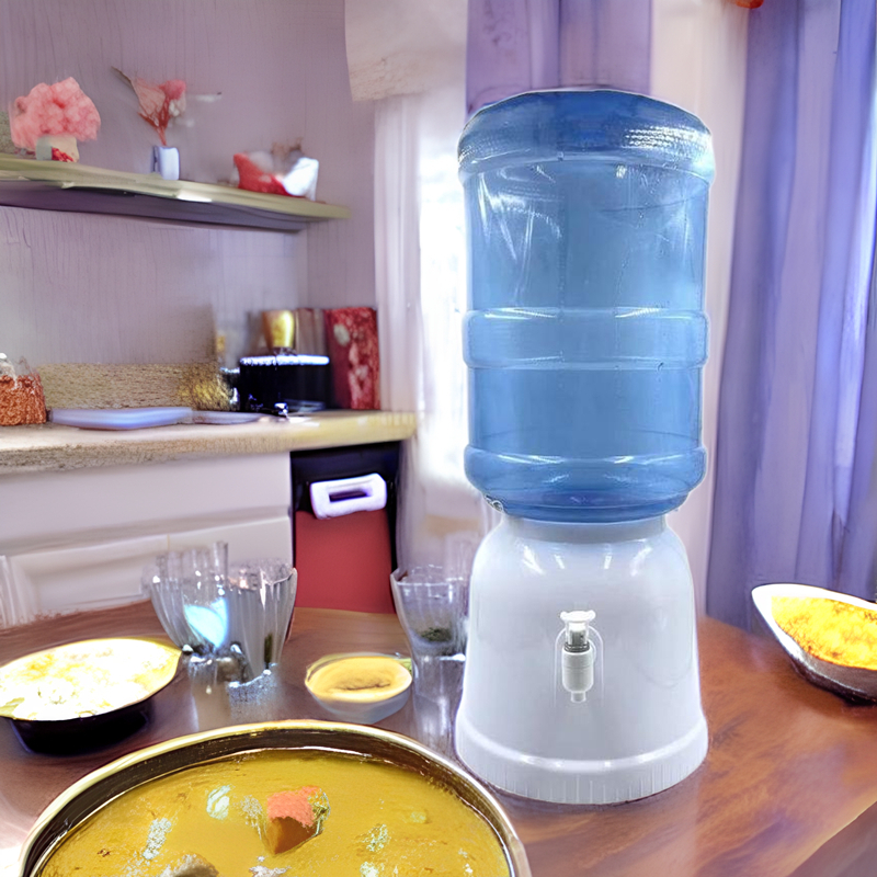 Table Top Desktop Water Dispenser w/ Faucet Round Plastic For Gallon ...