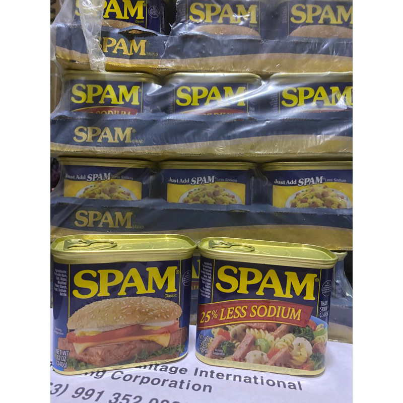 Spam Luncheon Meat Classic and Less Sodium 340g | Shopee Malaysia