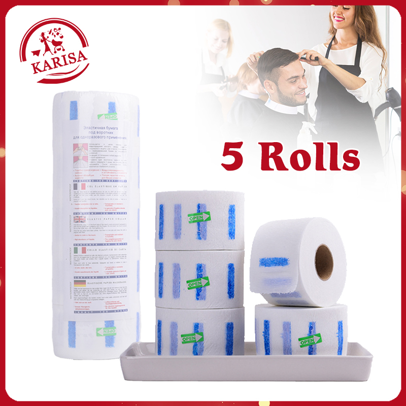 5 Rolls Professional Barber Disposable Neck Tissue Neck Paper Hair ...