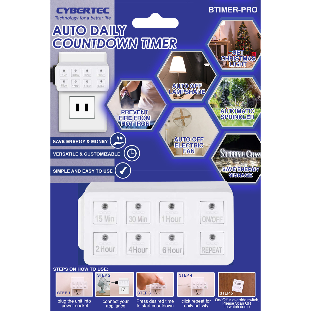 CYBERTEC Indoor Countdown Timer with Repeat Function, Heavy Duty ...