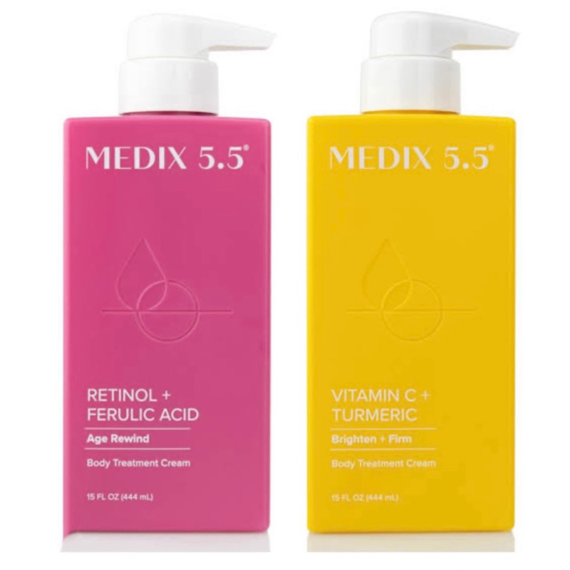 MEDIX 5.5 RETINOL + FERULIC ACID, VITAMIN C+TURMERIC BODY TREATMENT CREAM (444 ml) | Shopee Malaysia