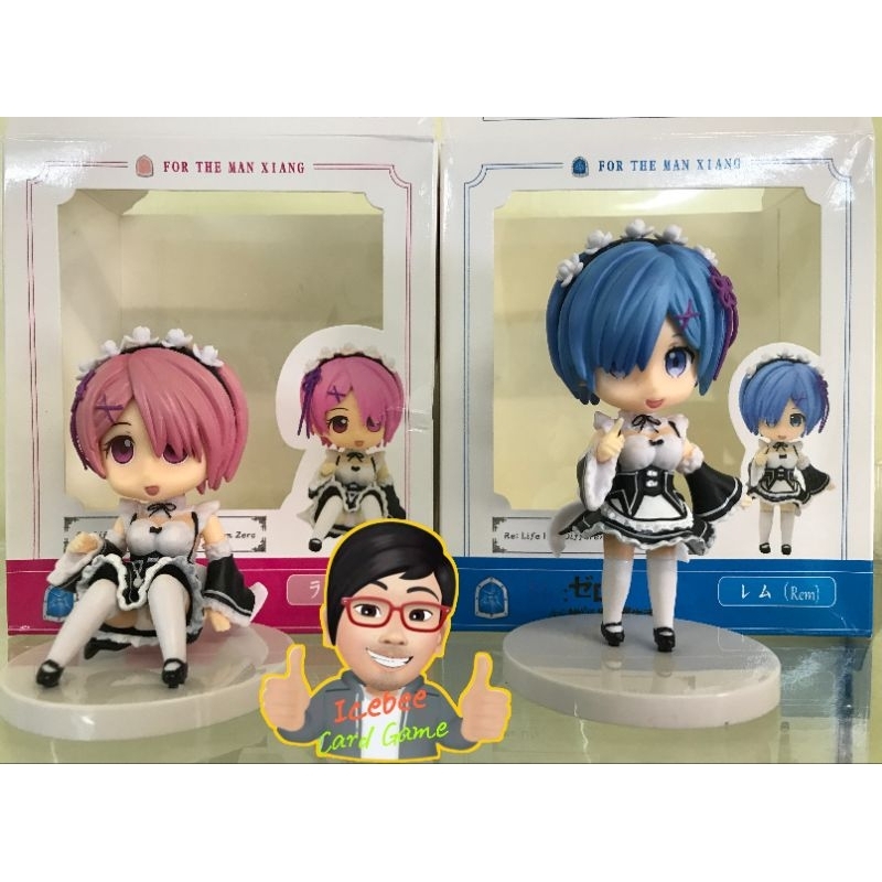 Mini Figures Re Zero Rem & Ram with stand | Shopee Malaysia