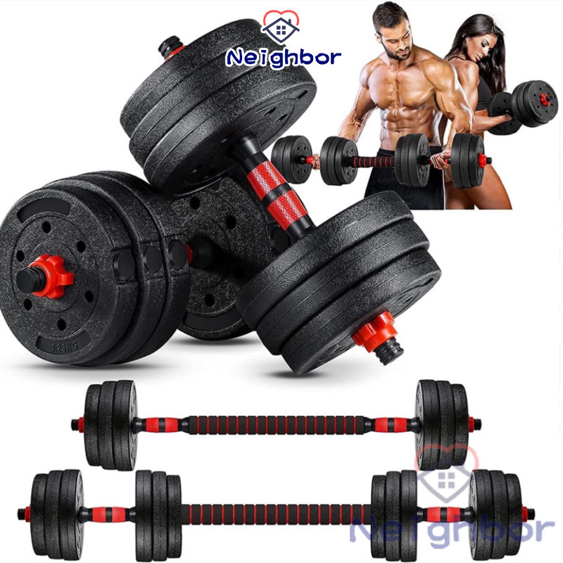 Dumbbells Pair Detachable Dumbbell Set PVC 2In 1 Barbell Set Gym ...