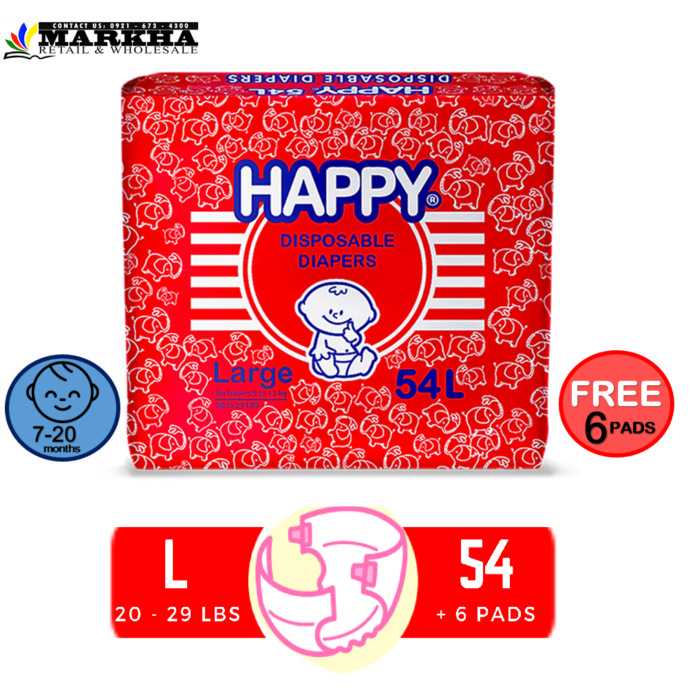 HAPPY BABY REGULAR LARGE DIAPER x60pcs | Shopee Malaysia