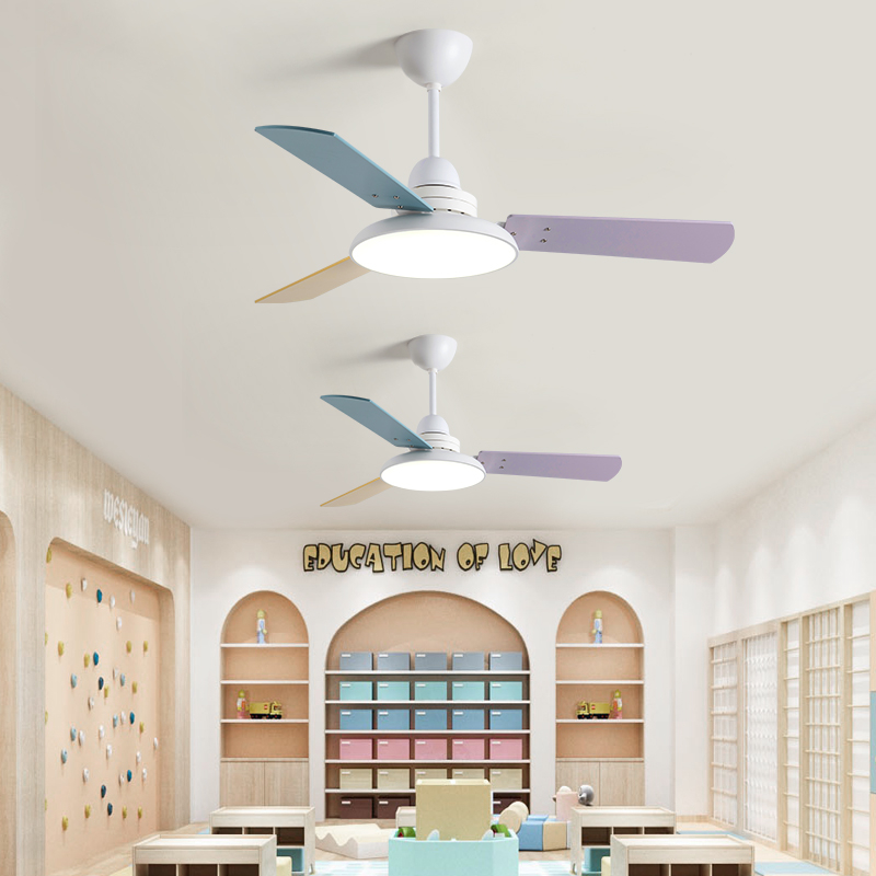 Nordic Ceiling Fan Light 3 Blades Modern Fan With Lights Tri Color ...