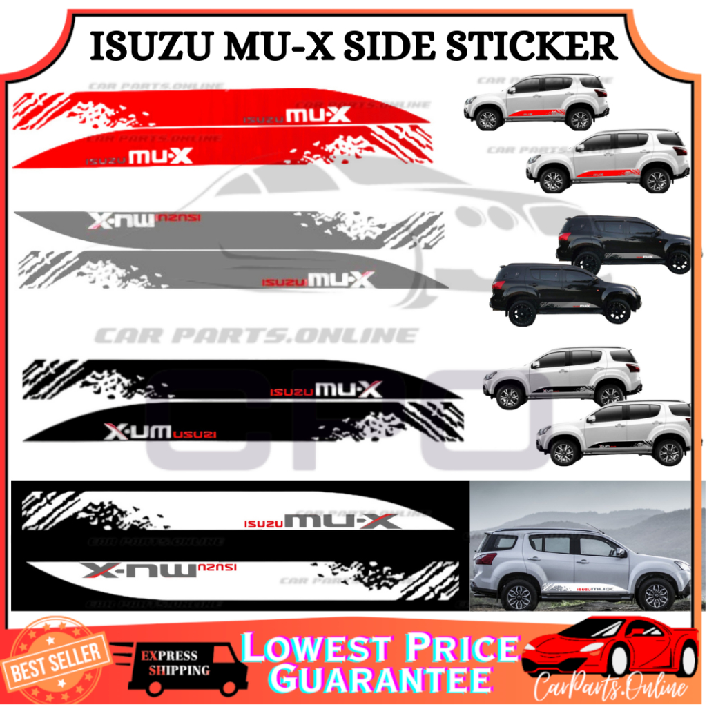 CPO Pcs ISUZU MU-X Car Body Side Sticker Truck Decal Vinyl Flame ...