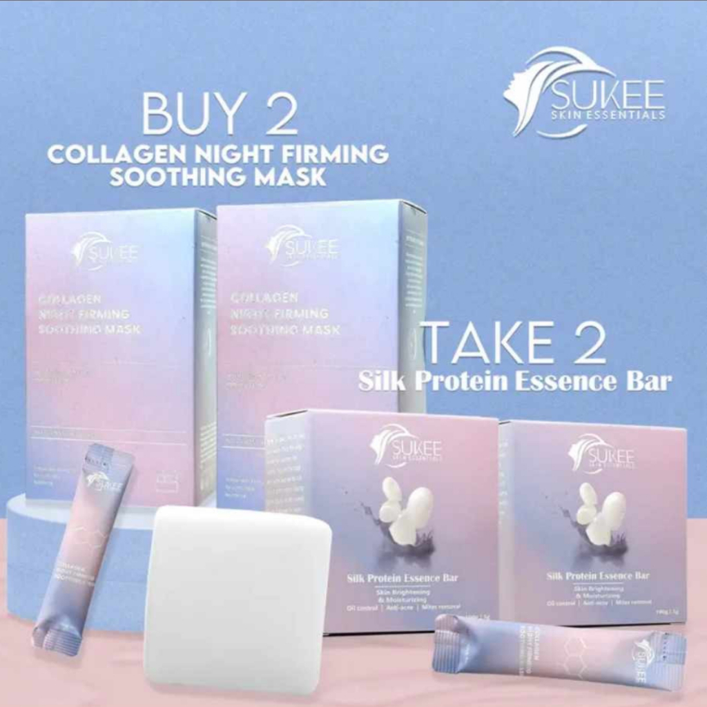 BUY 2 SUKEE Collagen Mask GET FREE2 Silk protein Essence Bar | Shopee ...