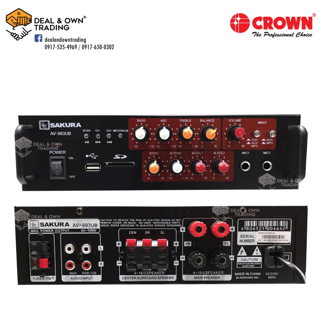 Sakura AV-993UB 5 Channel USB Karaoke Amplifier (Black) | Shopee Malaysia