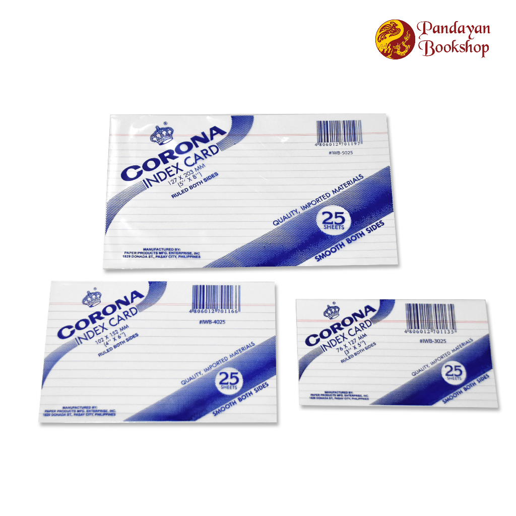 Corona Index Card 25s (3x5" | 4x6" | 5x8") | Shopee Malaysia