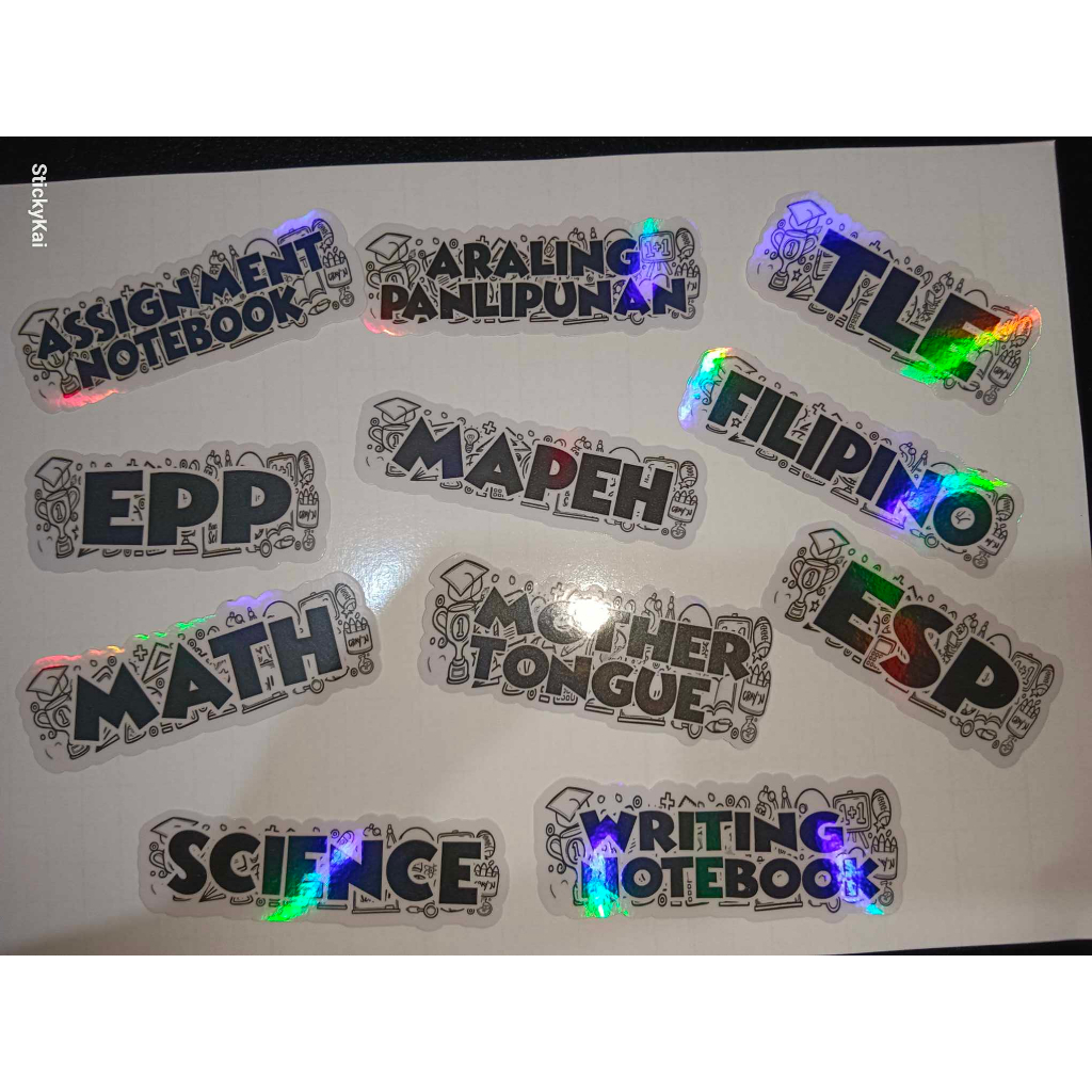 Subject Labels Stickers Subject Sticker - Vinyl Stickers | Shopee Malaysia