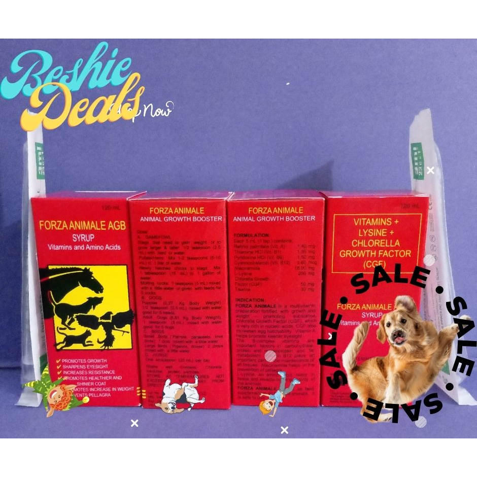 Forza Animale AGB (Red) Syrup 120ml Vitamins and Amino Acids with 1 ...