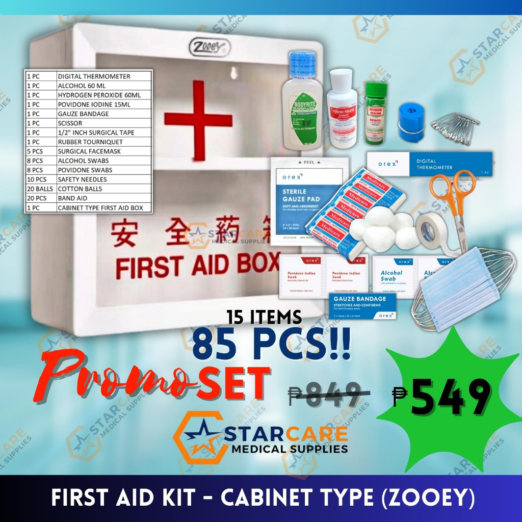 First Aid Kit Cabinet Type SET 15 Items 85 Pcs | Shopee Malaysia