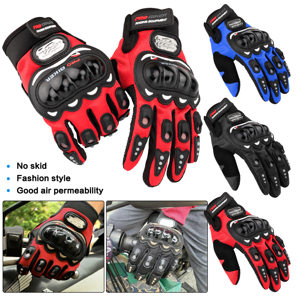 Pro-Biker Gloves Motorcycle Full Finger Riding Glove Sarung Tangan With ...