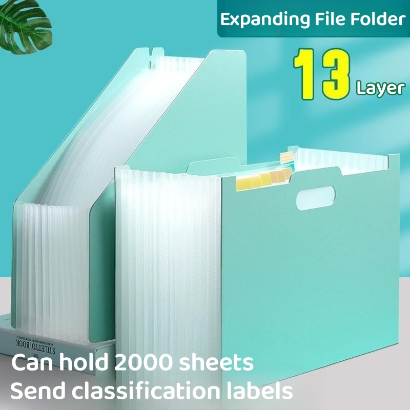 13 Pockets Expanding File Folder A4 Size Portable Document Organiser ...