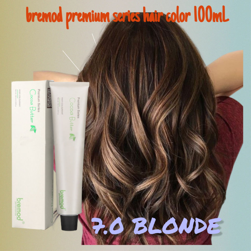 BREMOD PREMIUM COCOA BUTTER HAIR COLOR 7.0 BLONDE (100ML) | Shopee Malaysia
