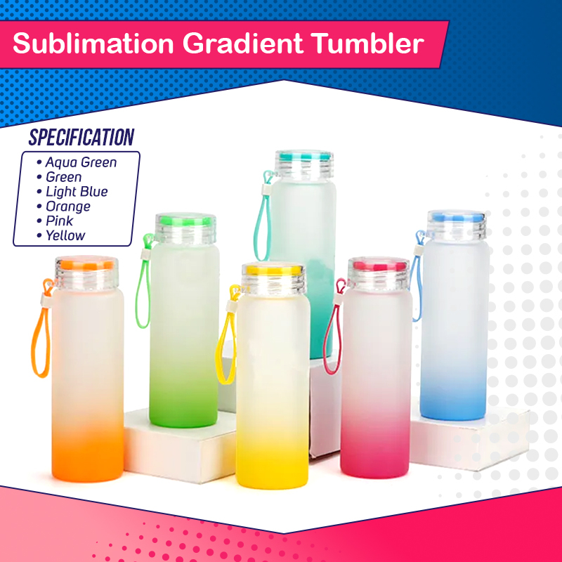 Sublimation Printable Gradient Glass Bottle 500ml | Shopee Malaysia
