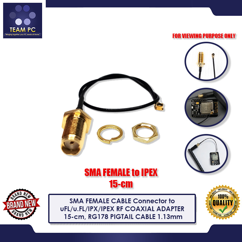 SMA FEMALE CABLE Connector to uFL/u.FL/IPX/IPEX RF COAXIAL ADAPTER 15 ...