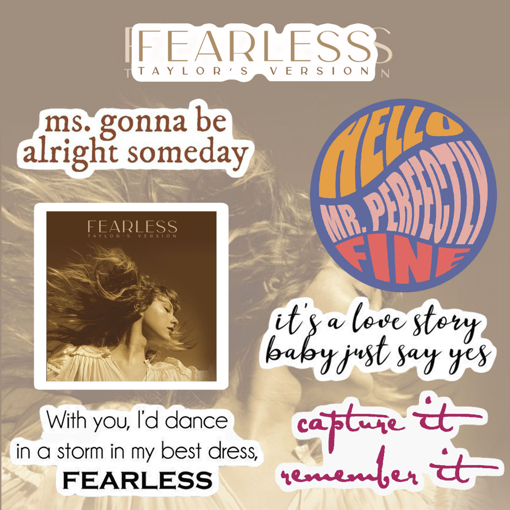 Taylor Swift Stickers Fearless Album High Quality Vinyl Glossy Sticker ...