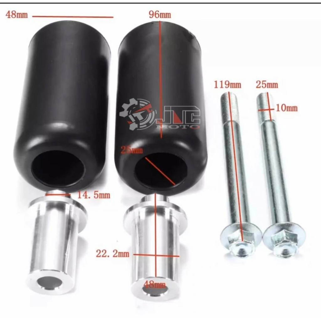 MOTORCYCLE UNIVERSAL CRASH GUARD RUBBER SLIDER BOLTS (1 PAIR) | Shopee ...