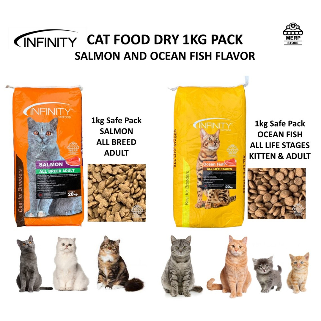 Infinity Dry Cat Food 1kg All Breed Oceanfish, All Life Stages Salmon ...