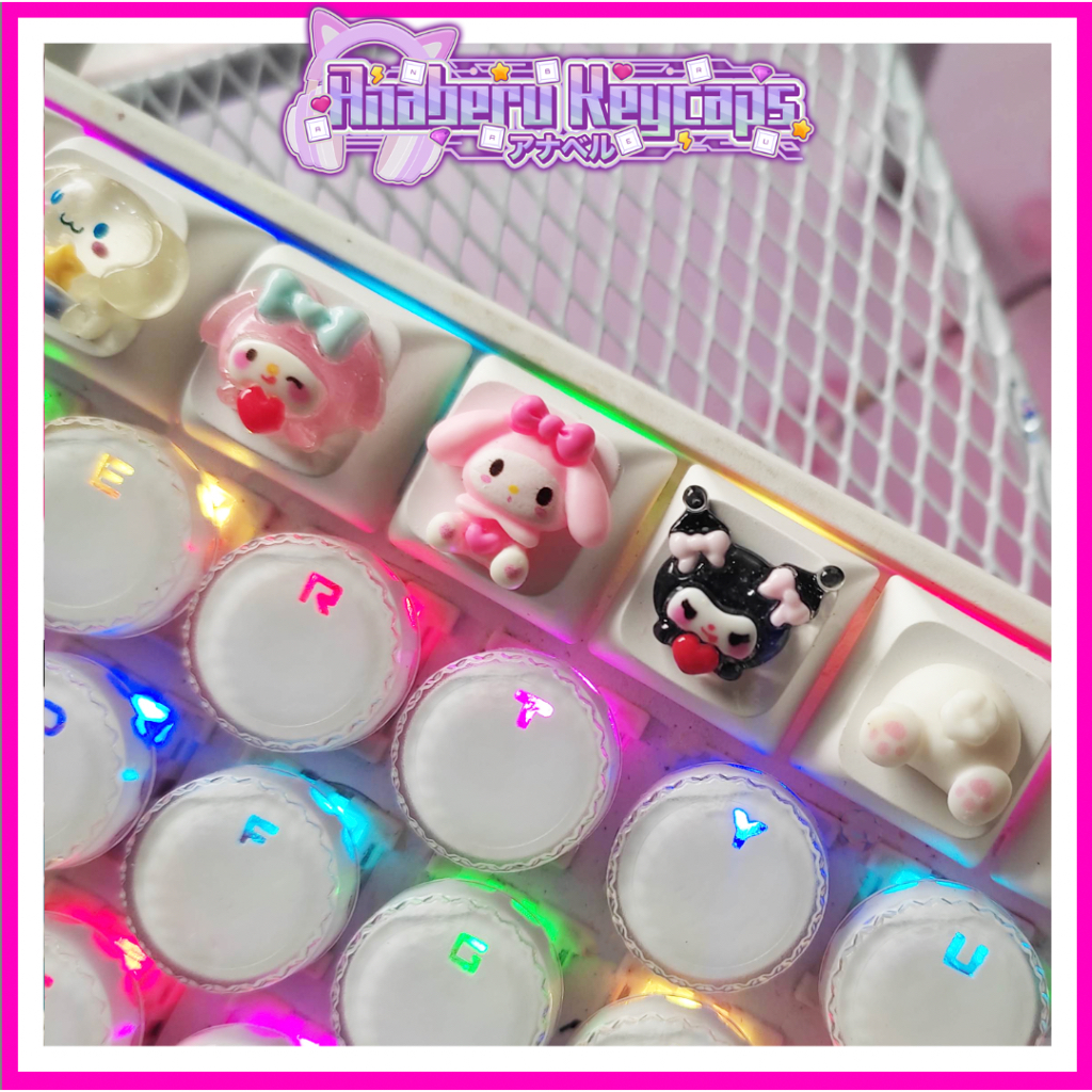 Sanrio Kuromi Melody Cinnamon Roll Flat Keycaps | Shopee Malaysia