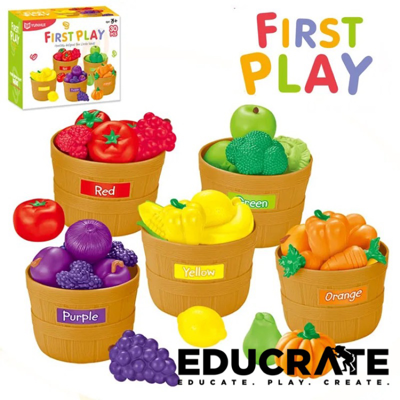 educratePH First Play Fruits / Color Sorting 5 basket | Shopee Malaysia