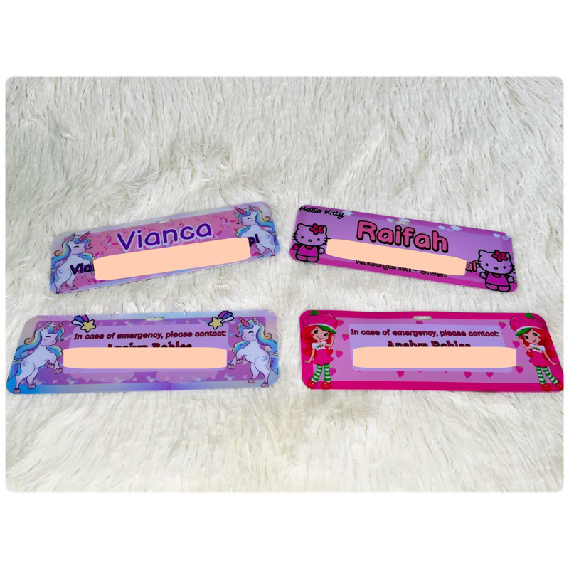 PVC NAME TAG with LACE (Back to Back print) | Shopee Malaysia