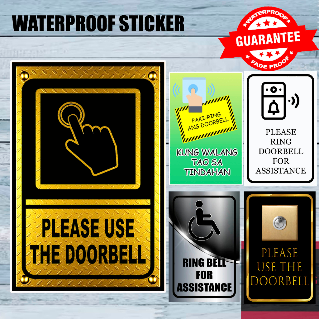 BG Use Doorbell Sign Sticker PVC Sintra Board l Waterproof Fadeproof ...