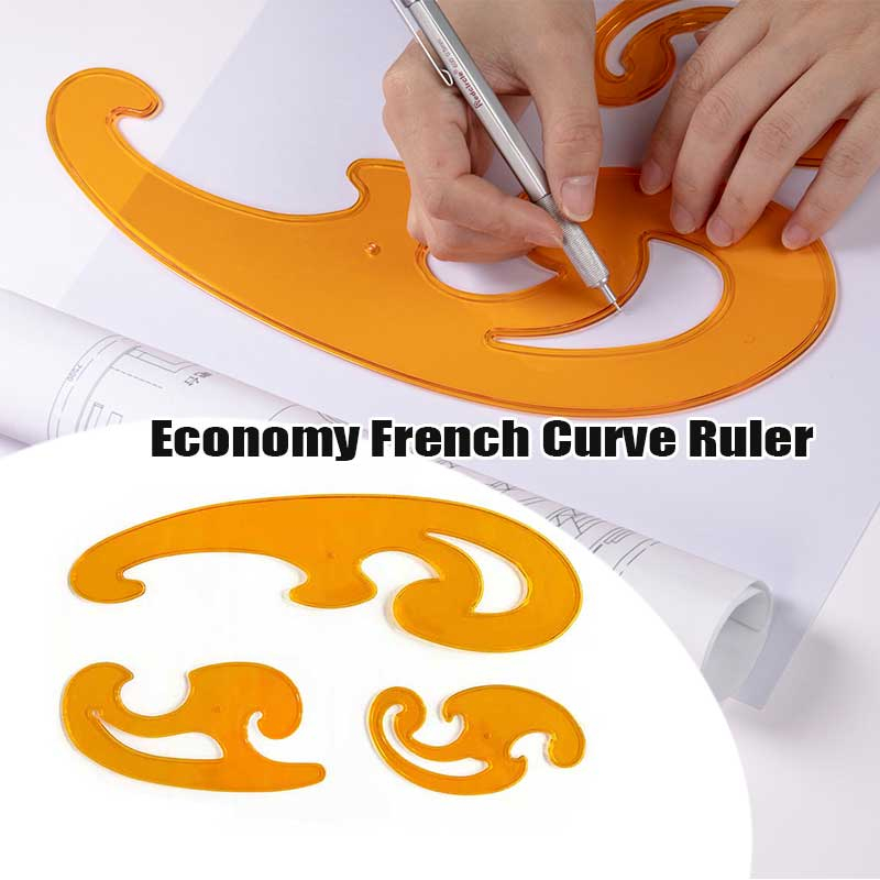 3Pcs Plastic French Curve Ruler Set For Terrain Maps Clothing Templates ...