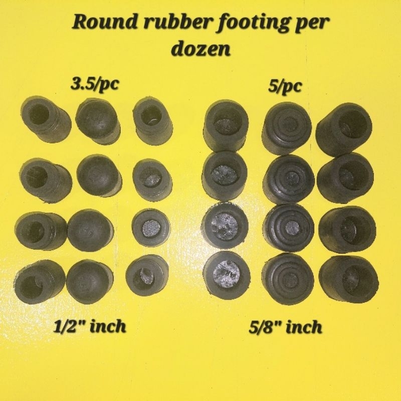 Round rubber footing-tips 1/2" and 5/8" inch per dozen/rubber tip ...