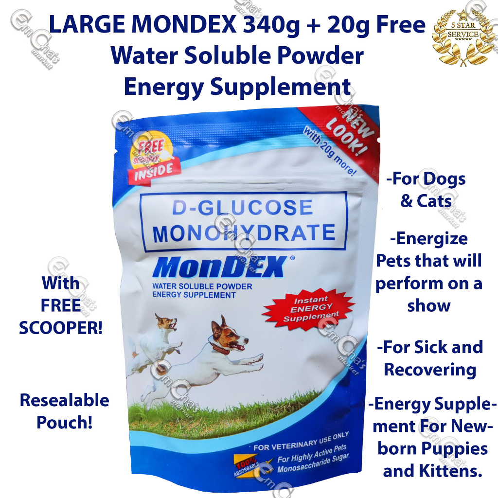 Mondex 340g Large Dextrose Powder For Dogs And Cats Energy Supplement D ...