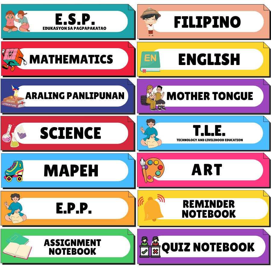 NOTEBOOK SUBJECT NAME STICKER LABEL | Shopee Malaysia